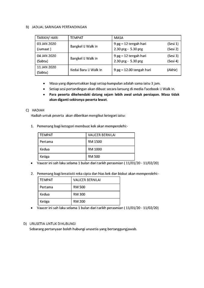 PERTANDINGAN MEMBUAT DAN MENGHIAS KEK DAN BISKUT RAYA SEMPENA PEMBUKAAN ...