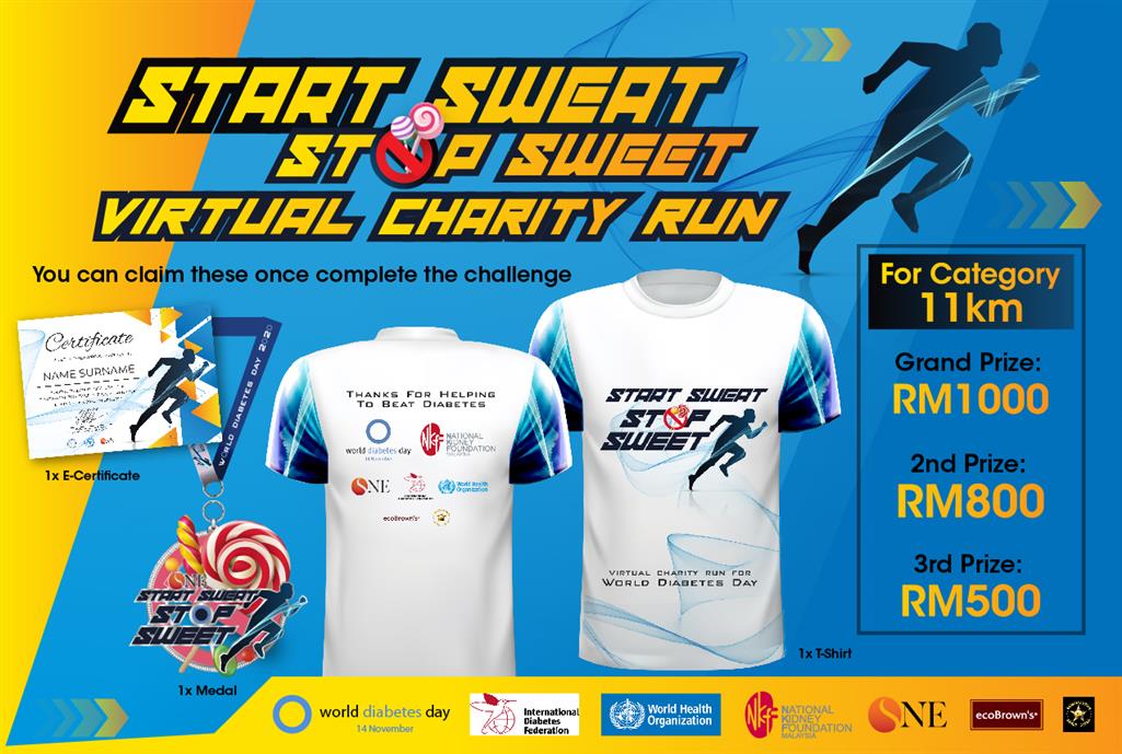 START SWEAT, STOP SWEET | Virtual Charity Run (World Diabetes Day)