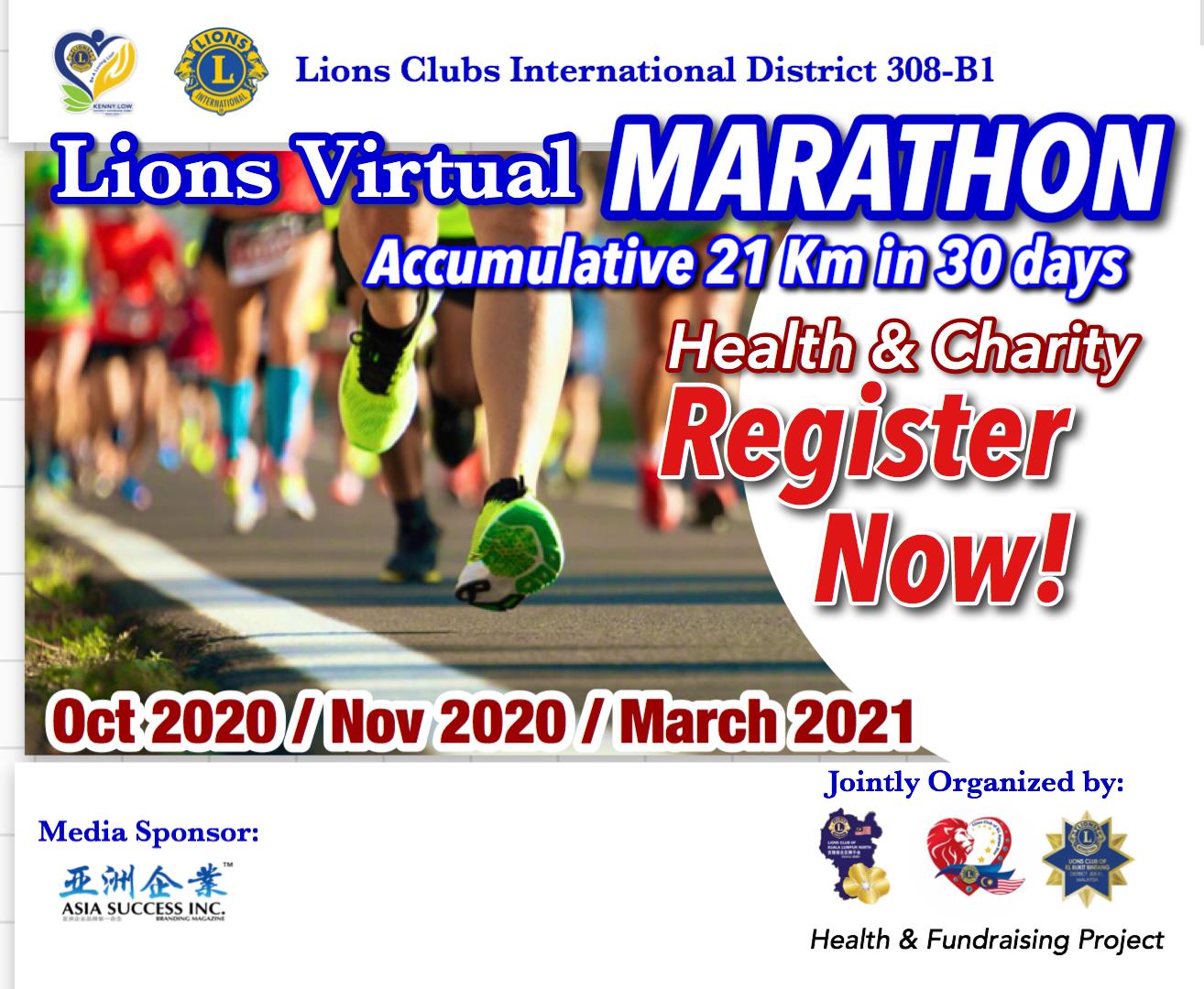 21KM LIONS VIRTUAL MARATHON 2020/2021 | Ticket2u