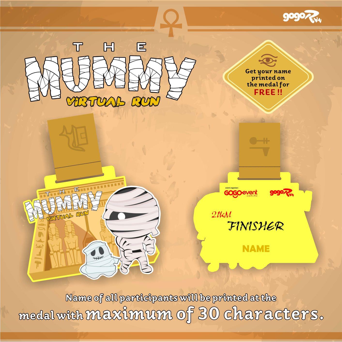 The Mummy Virtual Run (1km, 5km, 10km & 21km) | Ticket2u