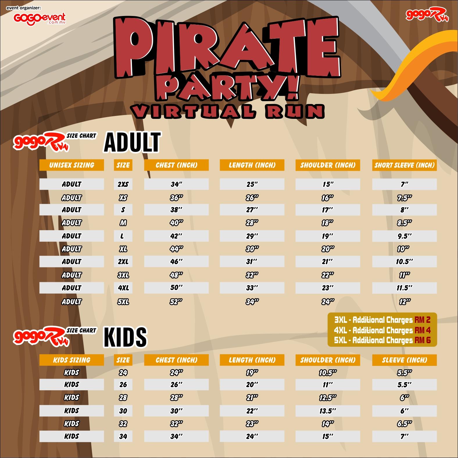 Pirate Party Virtual Run (1km, 5km, 10km, 21km & 42km)