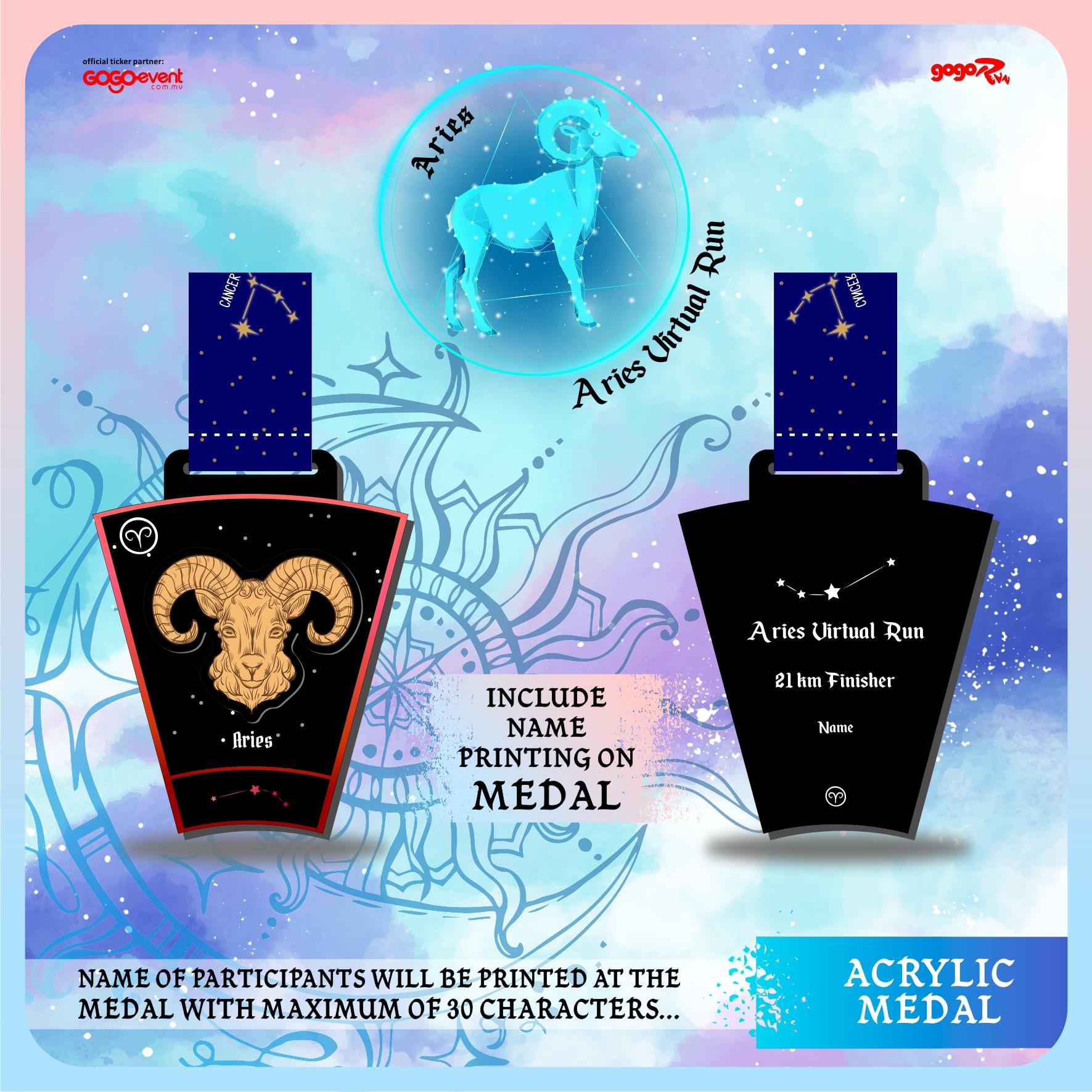 Aries Virtual Run (1km, 5km, 10km, 21km & 42km) | Ticket2u