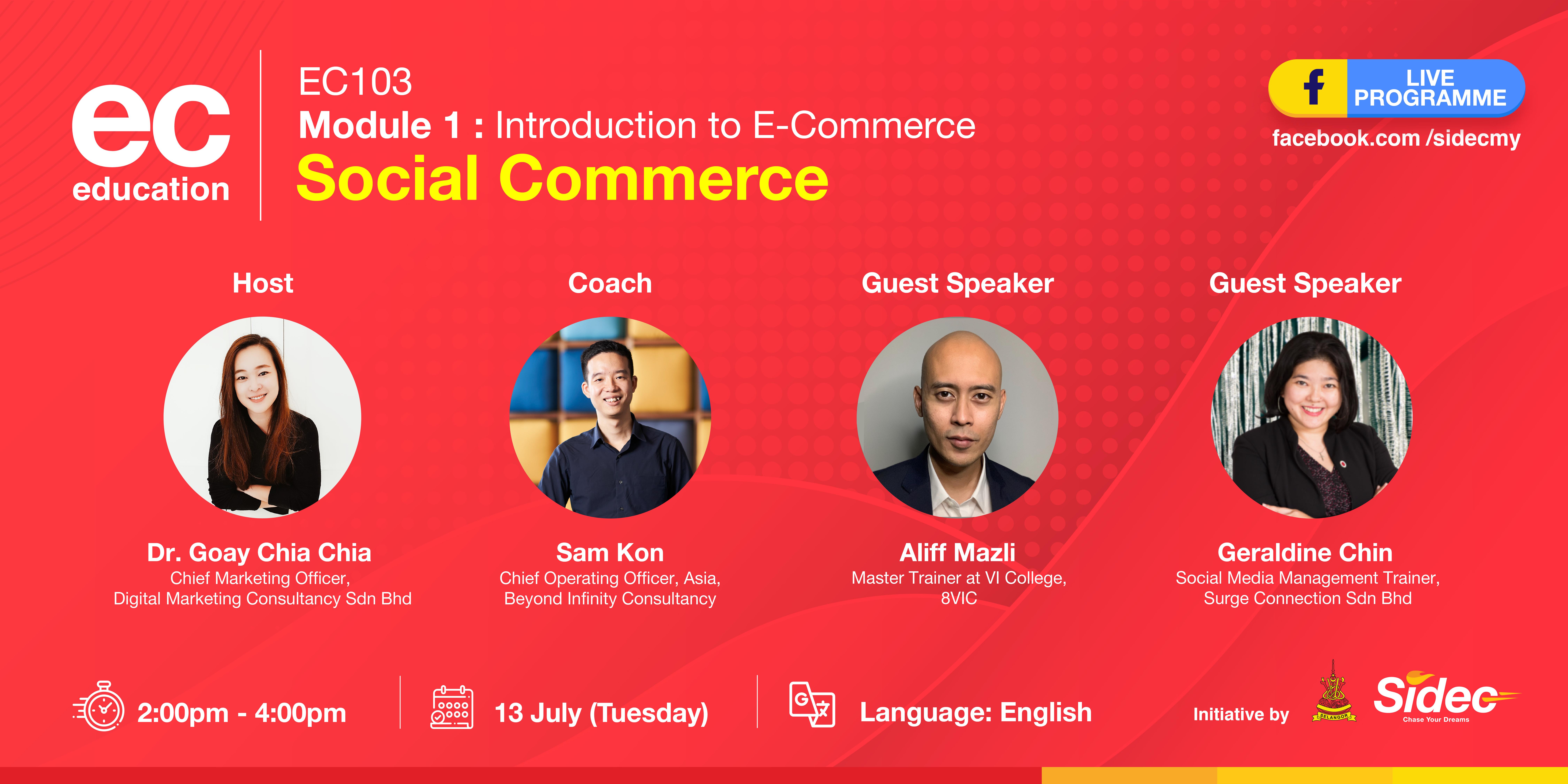 SIDEC LIVE STREAMING - EC 103: Social Commerce | Ticket2u