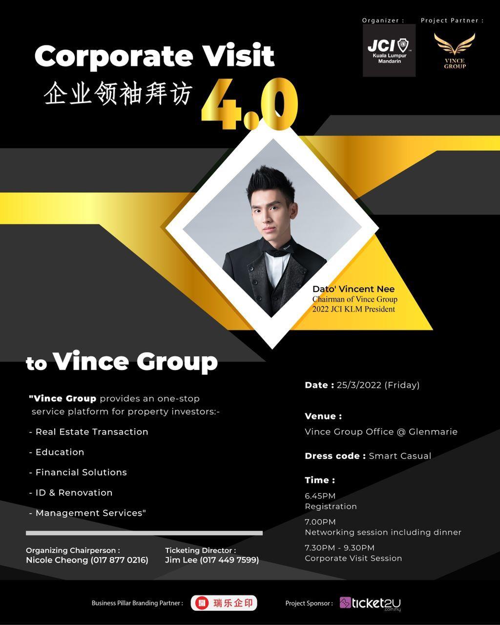 Corporate Visit 4.0 to Vince Group | Ticket2u