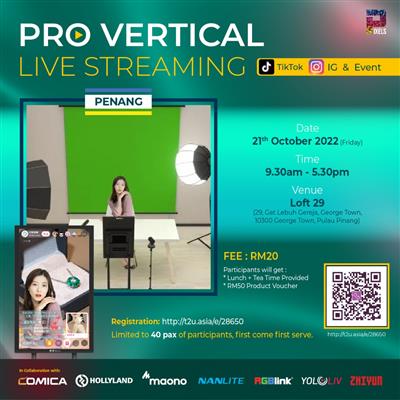 Professional Vertical Live Streaming: Tik Tok & Instagram (Penang)