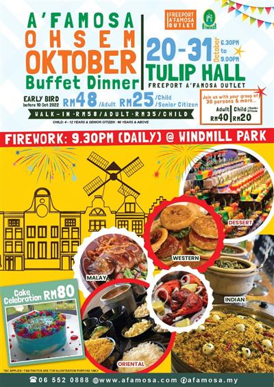 Group Ticket A'famosa Ohsem Oktober Buffet Dinner 2022
