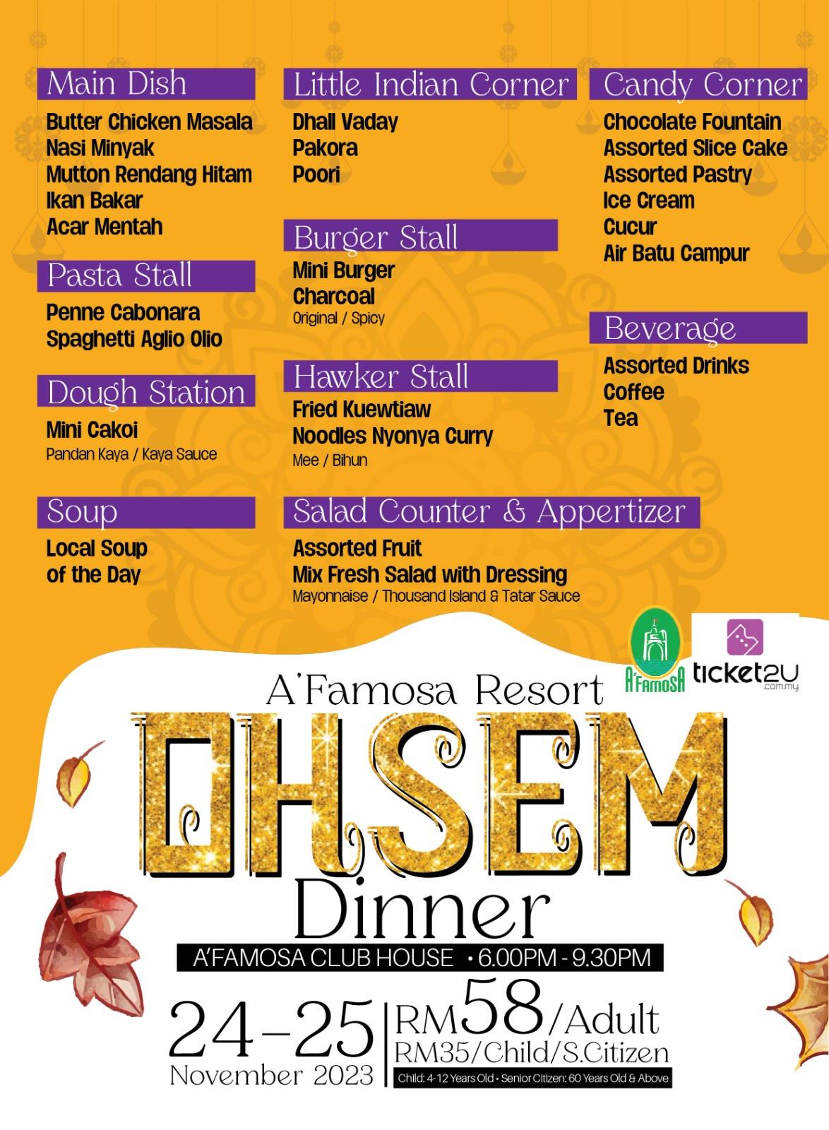 A'Famosa Resort Ohsem Dinner 2023 | Ticket2u