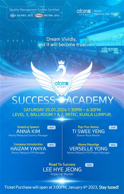 Atomy Malaysia Success Academy January 2024 (KL) | Ticket2u