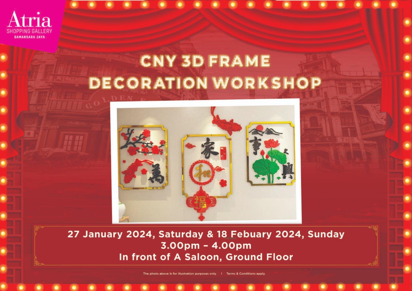 Atria x CNY 3D DIY Frame Decoration Workshop | Ticket2u