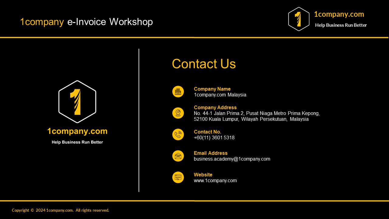 1company e-Invoice Workshop | Ticket2u