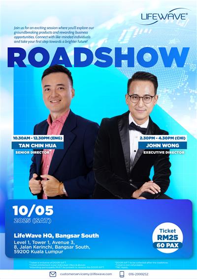 LifeWave HQ Roadshow - 10 May 2025 | Ticket2u
